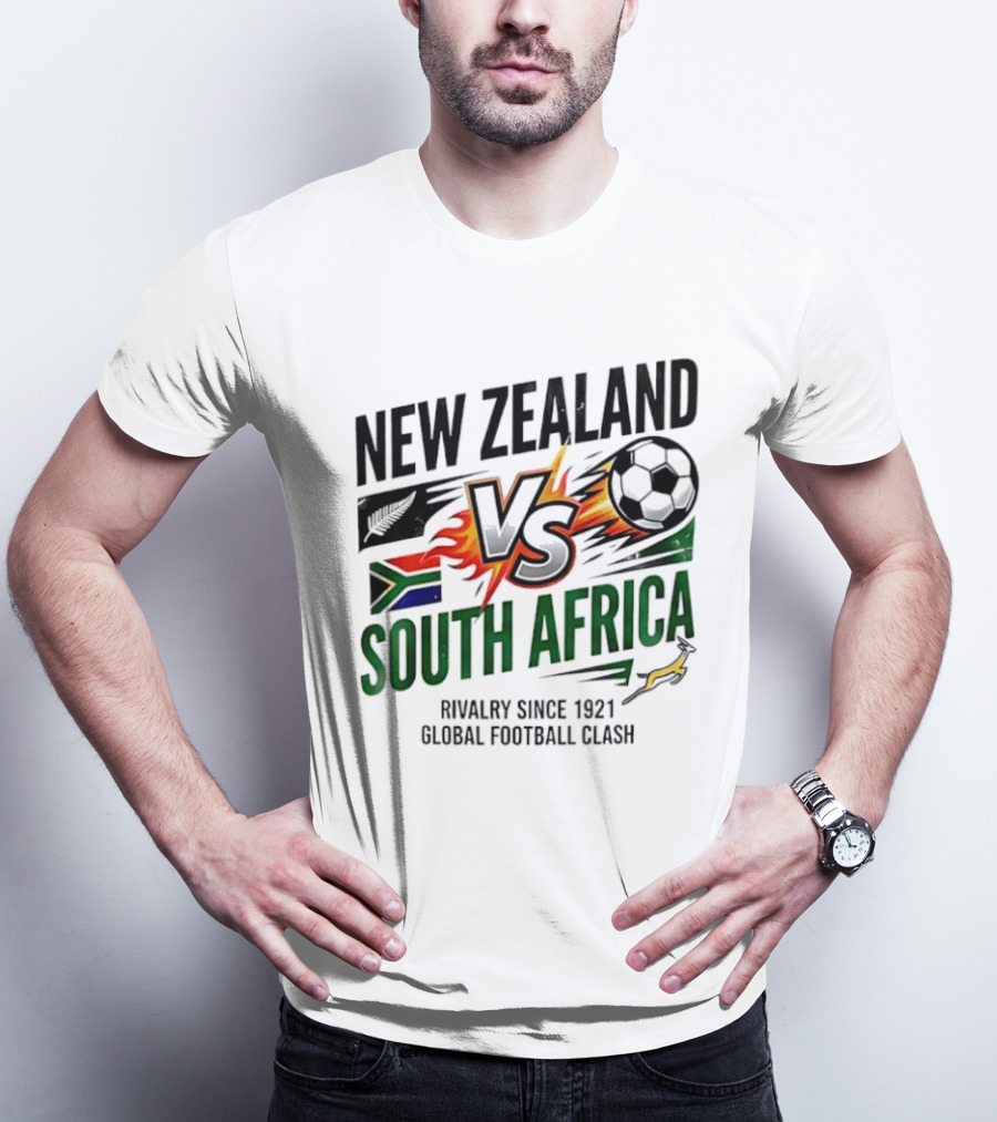 New Zealand Vs South Africa Global Football Clash Rivalry Since 1921 T-Shirt