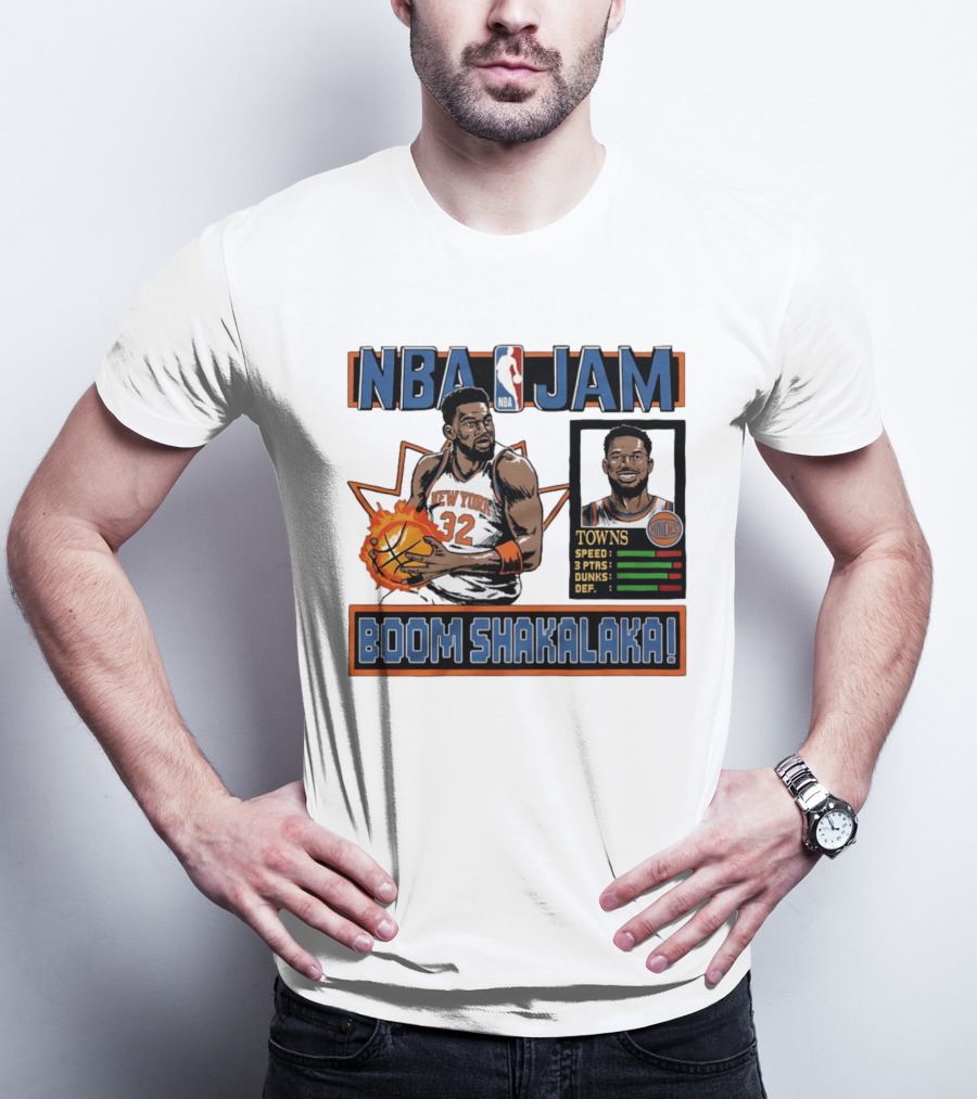 NBA Jam Boom Shakalaka New York Knicks Towns T-Shirt