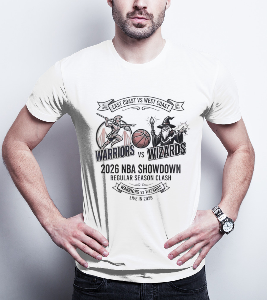 Warriors Vs Wizards Fantasy Basketball 2026 NBA Showdown Regular Season Clash T-Shirt