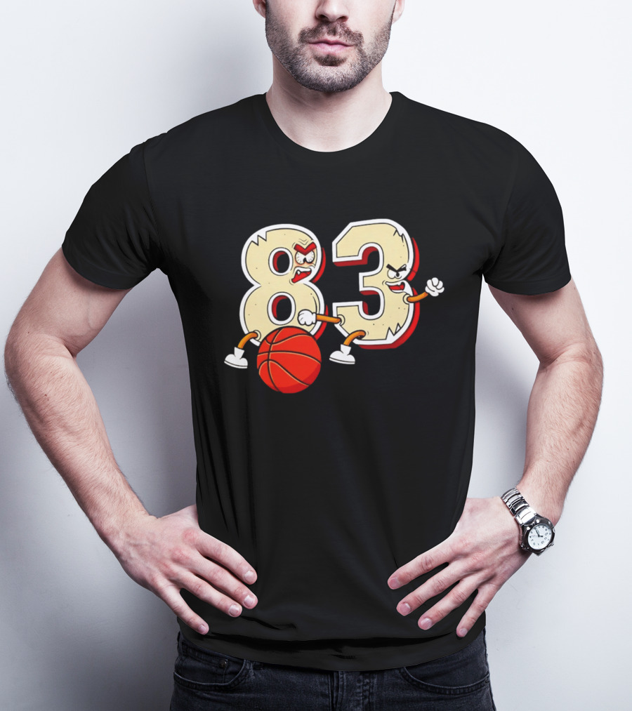 Bam Adebayo 83 Miami Heat Basketball Number Caricature T-Shirt