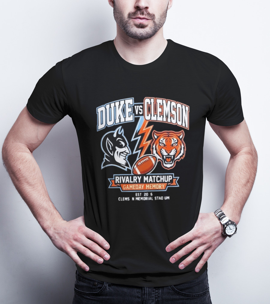 Duke Vs Clemson Rivalry Matchup Gameday Memory 2026 Classes Memorial Stadium T-Shirt