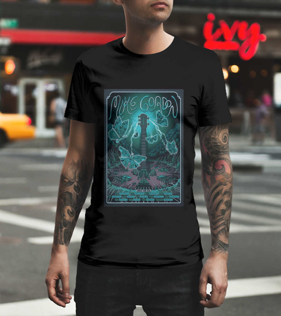 Mike Gordan March Tour 2026 Lightning Butterfly Guitar T-Shirt