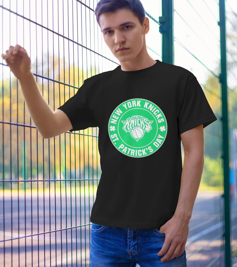 New York Knicks St Patrick's Day Shamrock Green Basketball Team Celebration T-Shirt