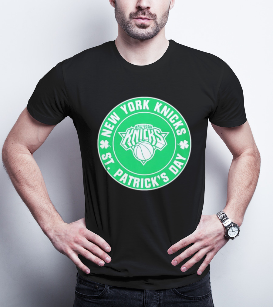 New York Knicks St Patrick's Day Shamrock Green Basketball Team Celebration T-Shirt