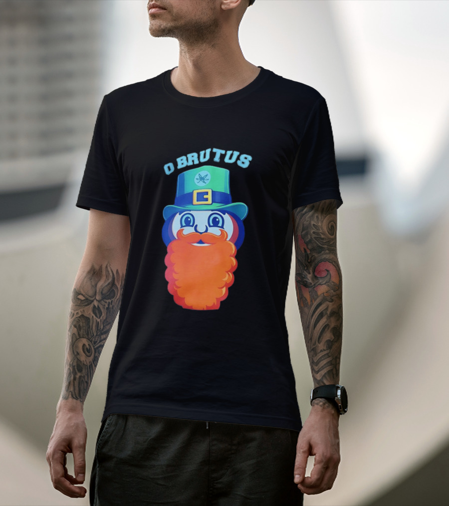 Ohio State Buckeyes O Brutus Leprechaun Hat And Beard T-Shirt