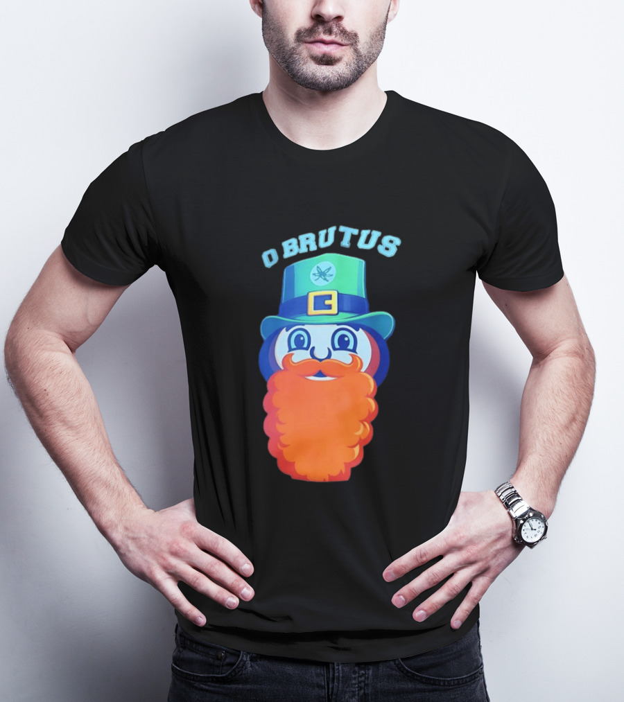Ohio State Buckeyes O Brutus Leprechaun Hat And Beard T-Shirt