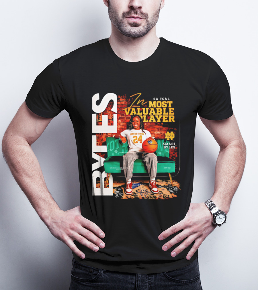 Amari Byles 6A Tcal Most Valuable Player Notre Dame Basketball 24 T-Shirt