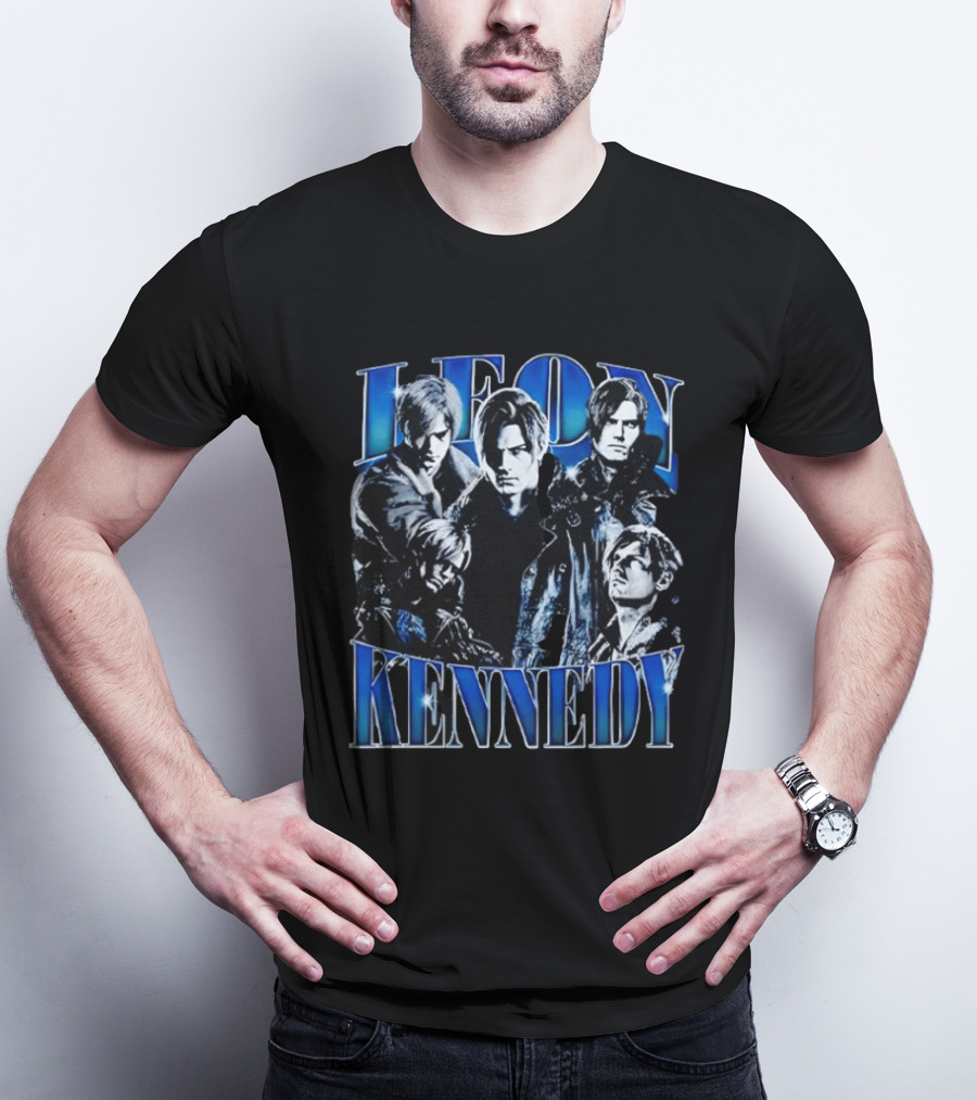 Leon Kennedy Character Collage Fan T-Shirt