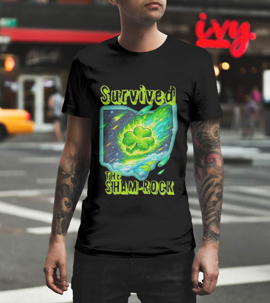 Survived The Sham Rock Meteor Clover St Patrick's Day T-Shirt