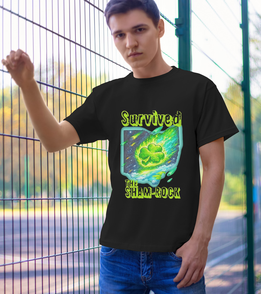 Survived The Sham Rock Meteor Clover St Patrick's Day T-Shirt