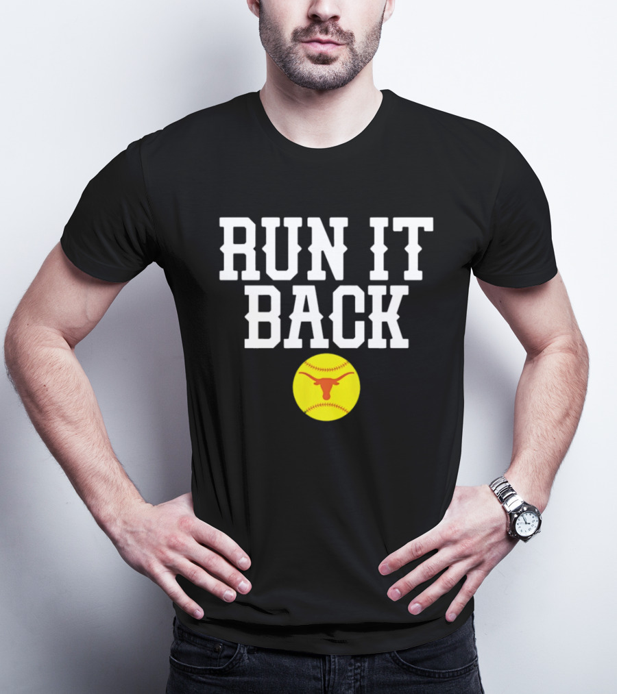 Texas Softball Run It Back Longhorn Yellow Softball T-Shirt