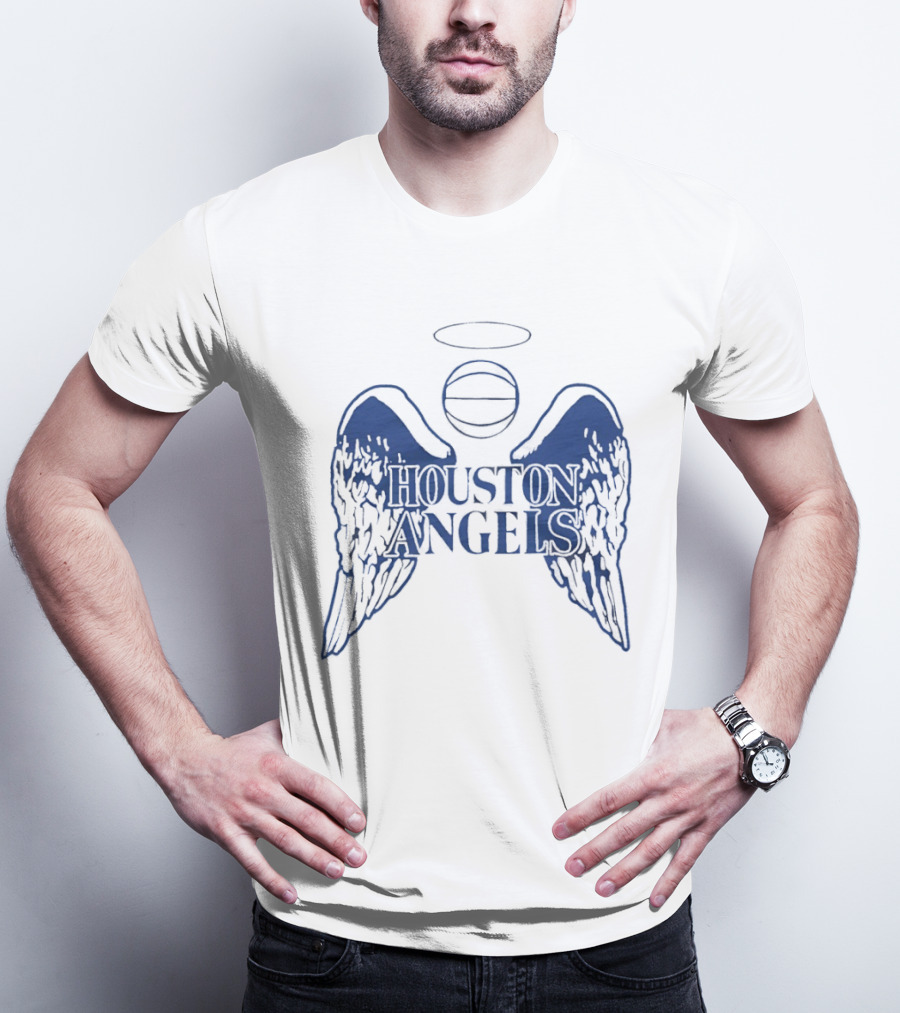 Houston Angels Women's Professional Basketball League Wings And Halo Basketball T-Shirt