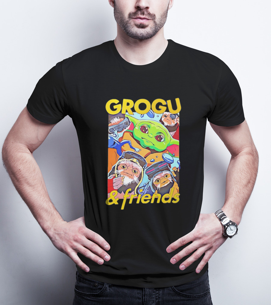 Grogu And Friends Mandalorian Movie Characters T-Shirt