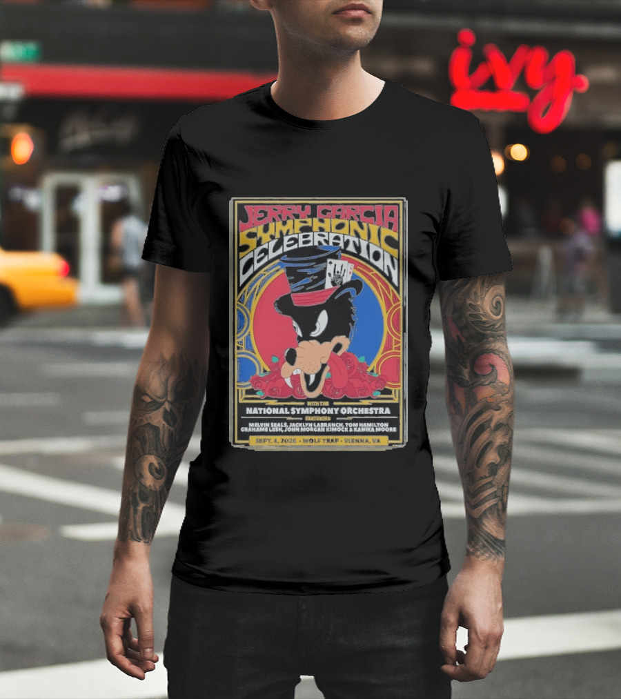 Jerry Garcia Symphonic Celebration With The National Symphony Orchestra Wolf Trap Vienna VA 2026 T-Shirt