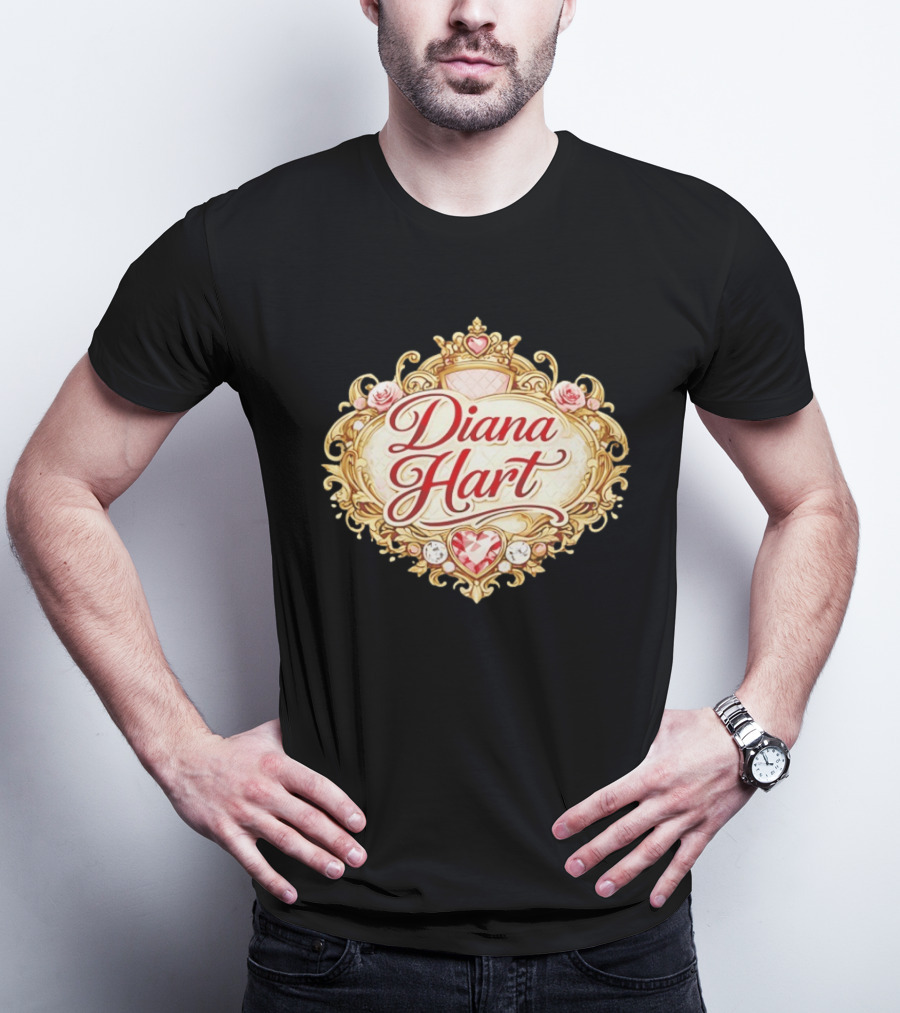 Diana Hart Royal Emblem With Ornate Crown And Heart T-Shirt