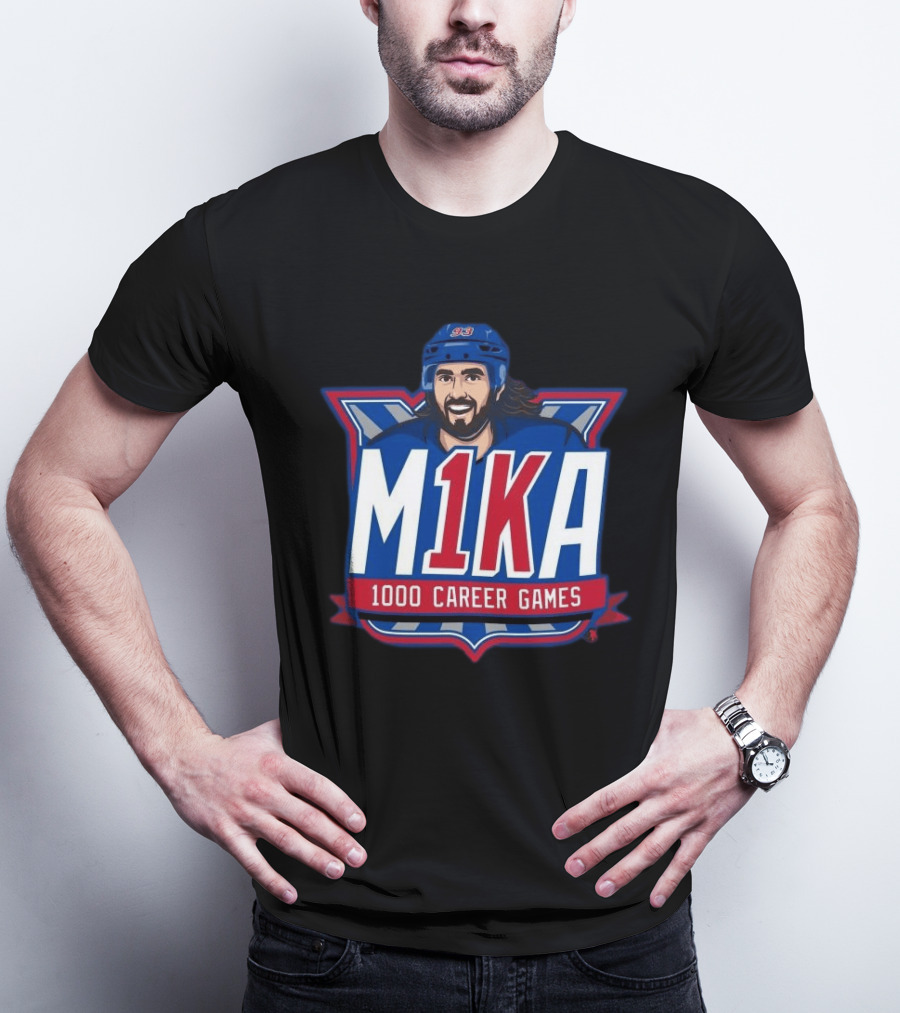 M1KA 1000 Career Games Hockey Milestone Celebration T-Shirt