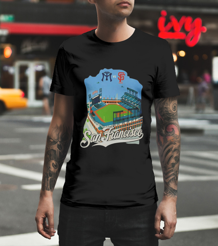 San Francisco Giants Stadium Matchup Baseball Artform T-Shirt