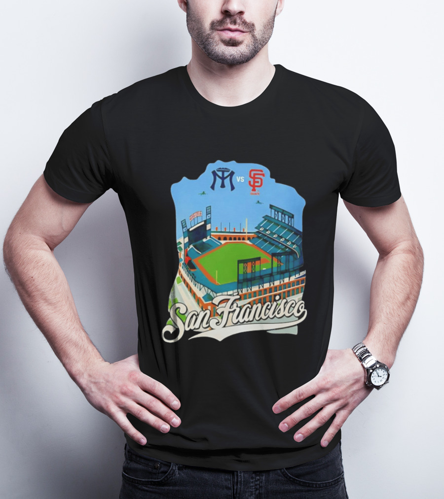 San Francisco Giants Stadium Matchup Baseball Artform T-Shirt