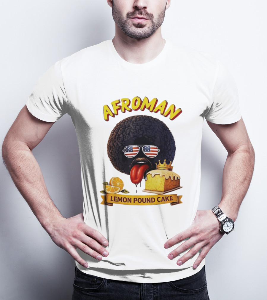 Afroman Lemon Pound Cake Sunglasses Tongue Crown Lemons T-Shirt