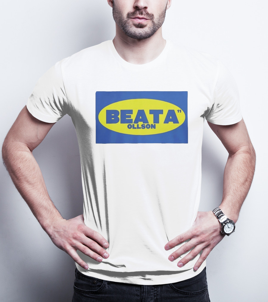 BEATA OLLSON 11 Blue Yellow Oval T-Shirt