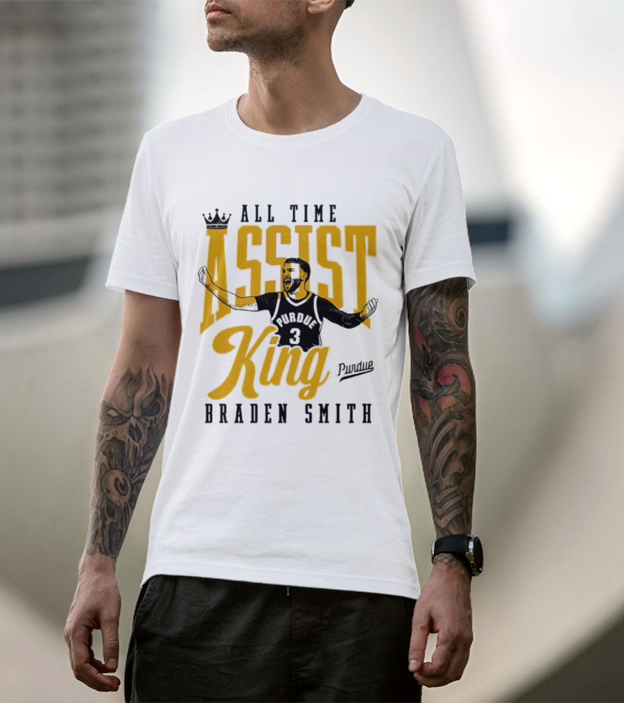 All Time Assist King Braden Smith Purdue Boilermakers T-Shirt