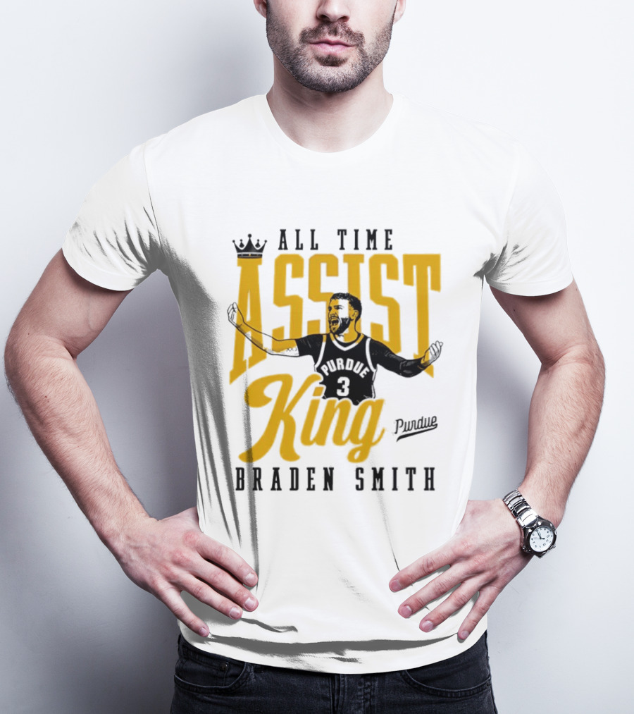 All Time Assist King Braden Smith Purdue Boilermakers T-Shirt