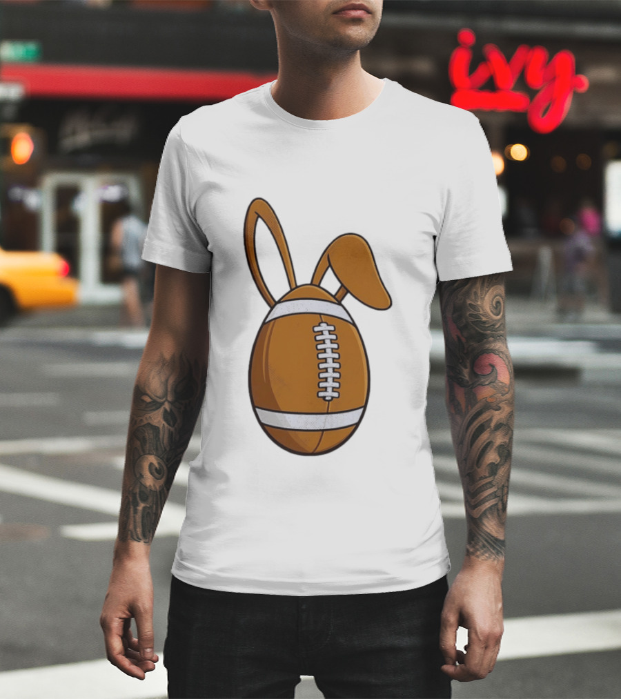 Easter Bunny Ears Football Egg Happy Easter T-Shirt