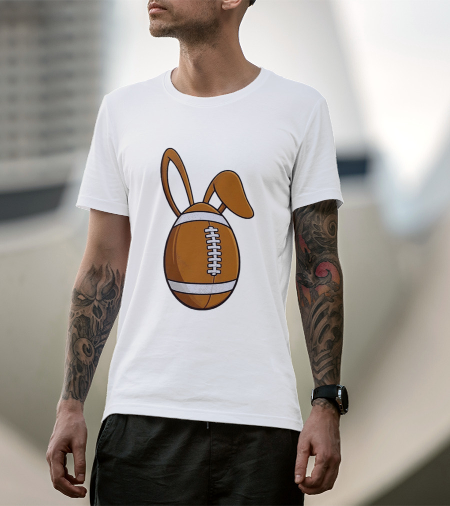 Easter Bunny Ears Football Egg Happy Easter T-Shirt