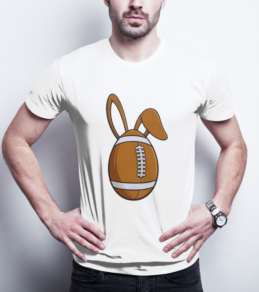 Easter Bunny Ears Football Egg Happy Easter T-Shirt