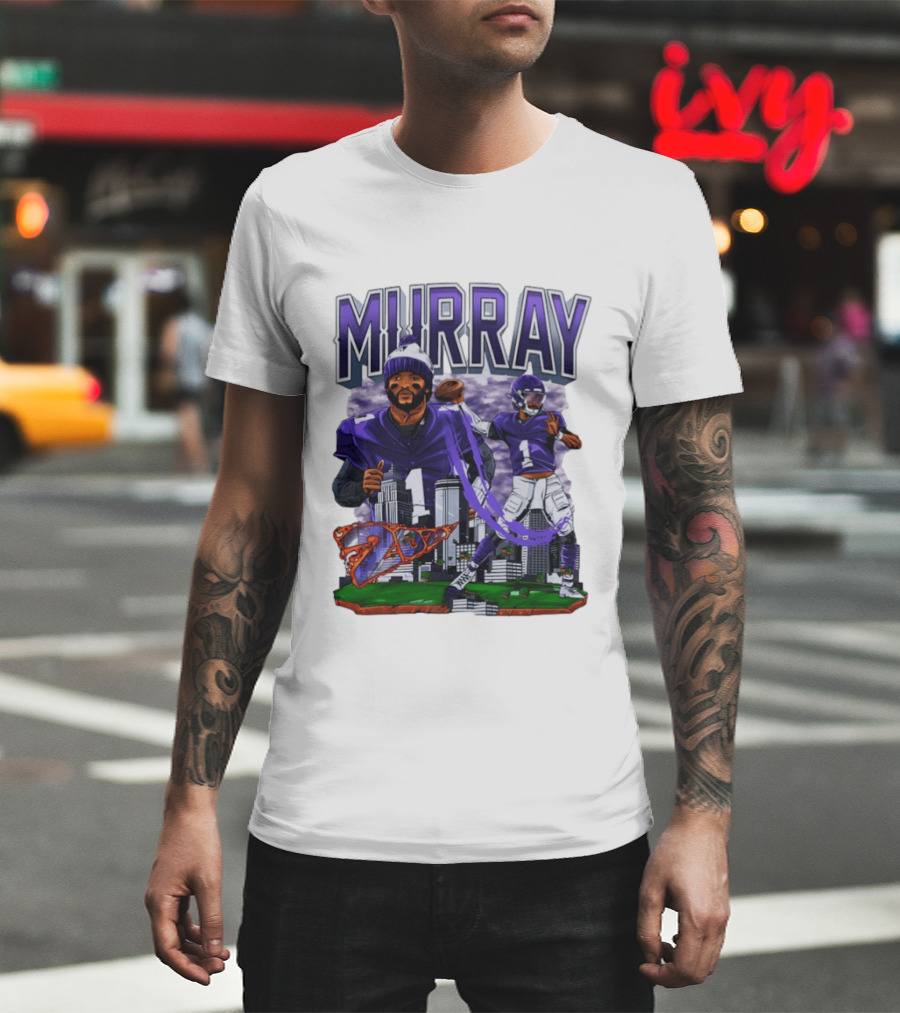 Murray 1 Baltimore Ravens 2026 City Skyline Football T-Shirt