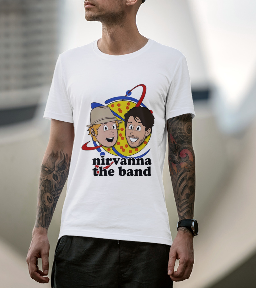 Nirvanna The Band Cartoon Characters With Animated Planetary T-Shirt