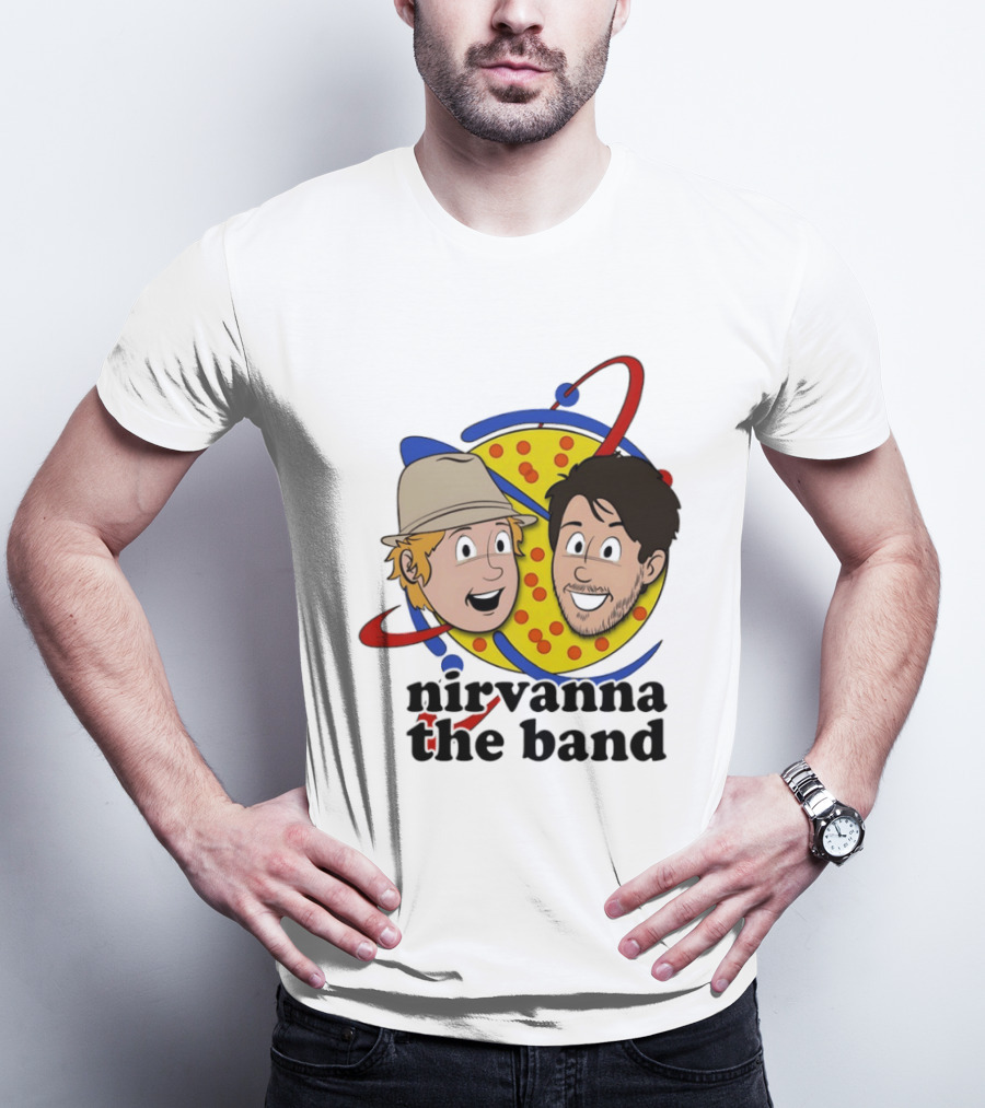 Nirvanna The Band Cartoon Characters With Animated Planetary T-Shirt