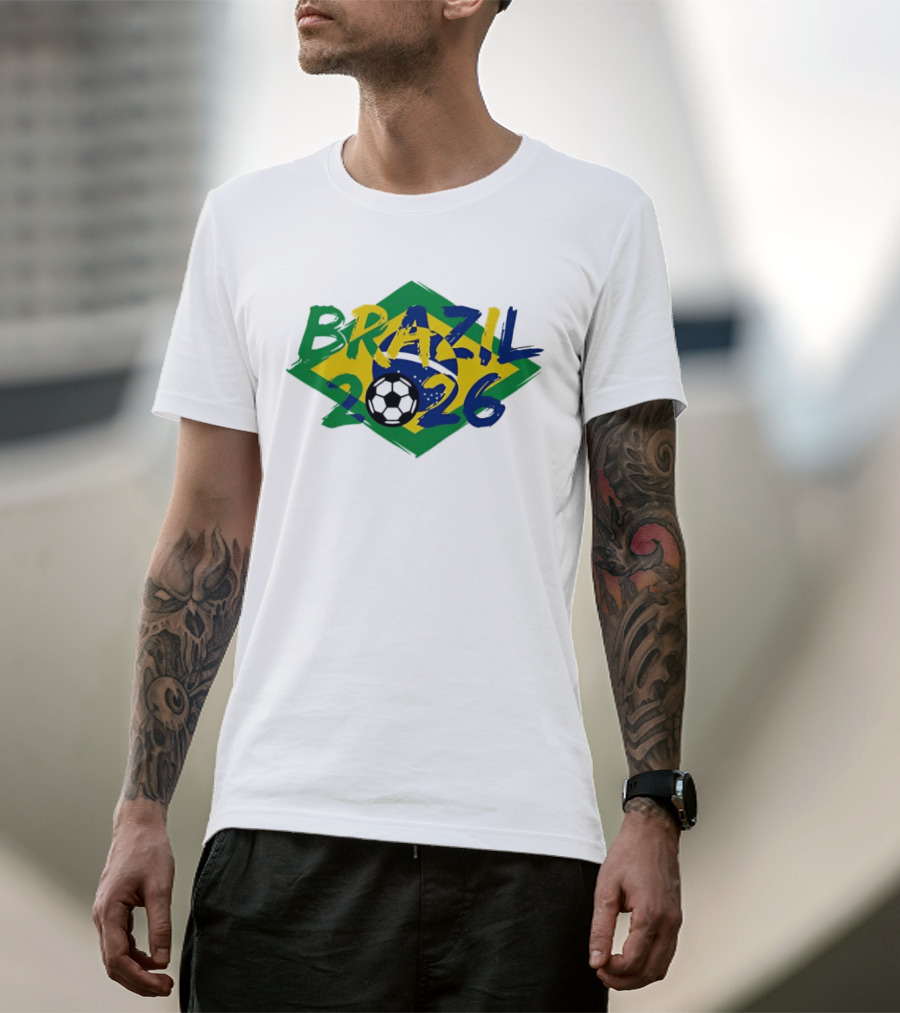 Brazil 2026 World Cup Soccer Team Flag T-Shirt