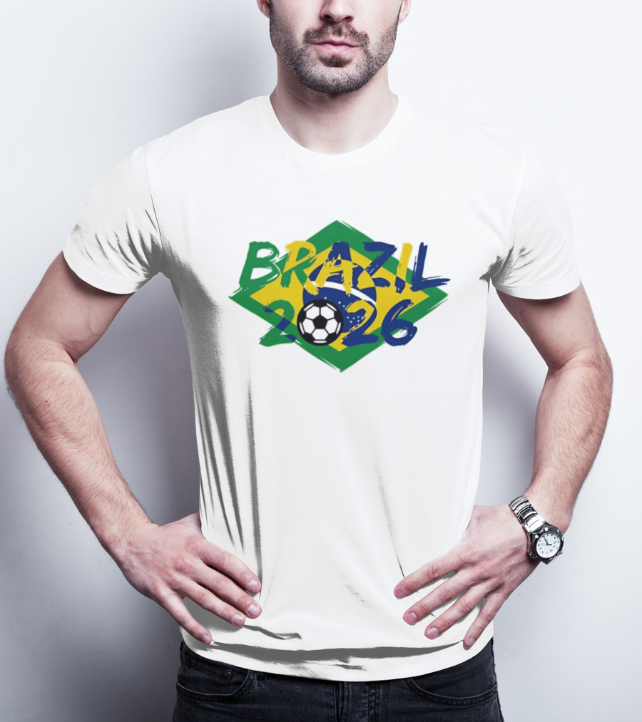 Brazil 2026 World Cup Soccer Team Flag T-Shirt