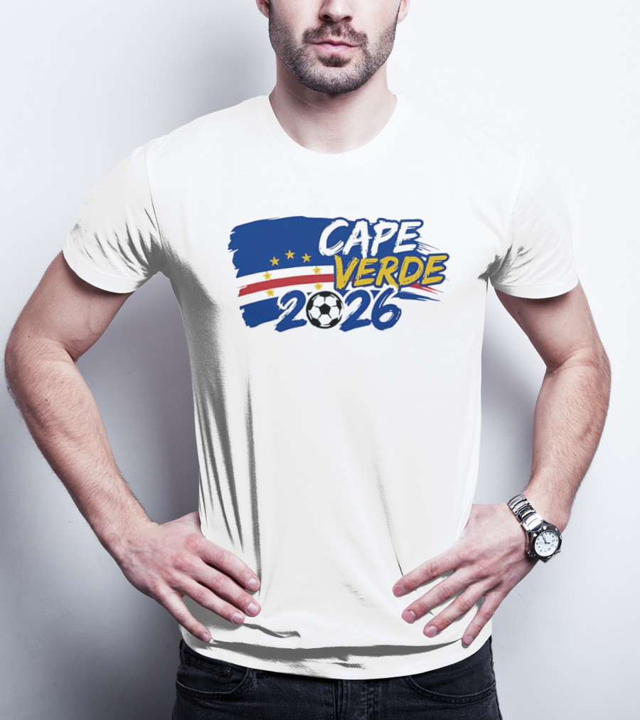 Cape Verde 2026 World Cup Soccer Stars National Team Five Stars Blue Red Banner T-Shirt