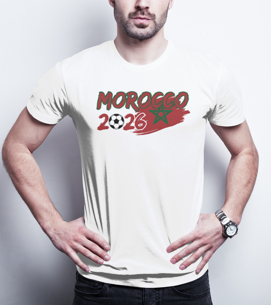Morocco 2026 World Cup Soccer Ball Star T-Shirt