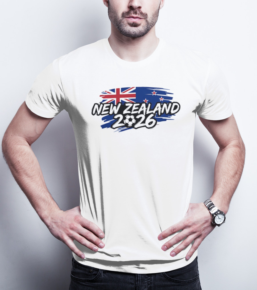 New Zealand 2026 National Team Flag And Soccer Ball T-Shirt