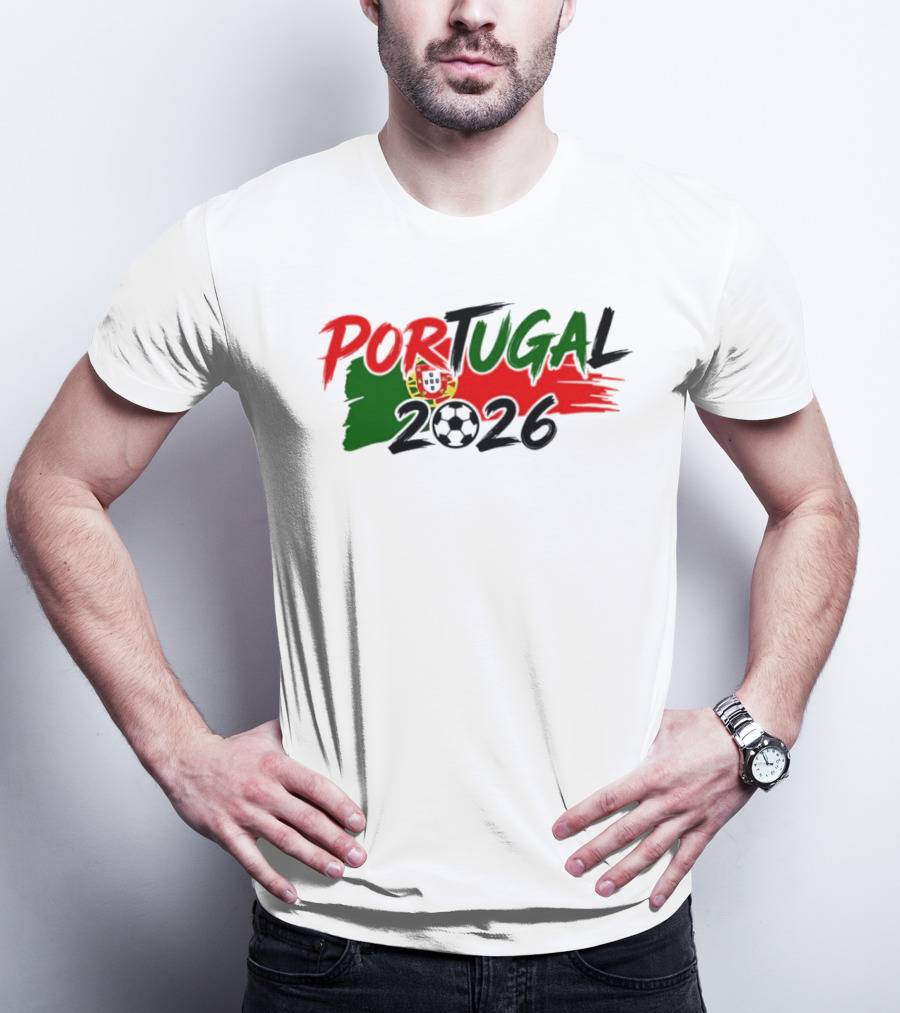 Portugal 2026 World Cup National Team Soccer Flag Crest T-Shirt