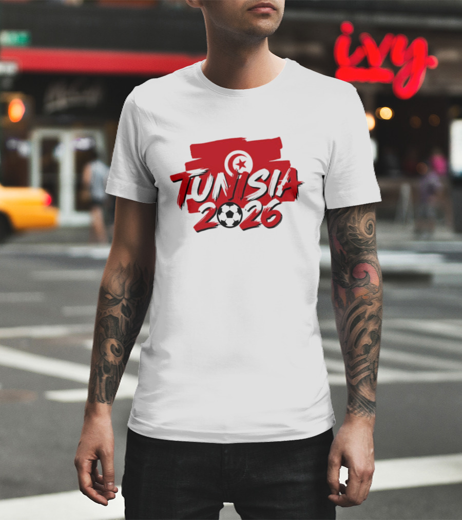 Tunisia 2026 World Cup Soccer Star And Crescent T-Shirt