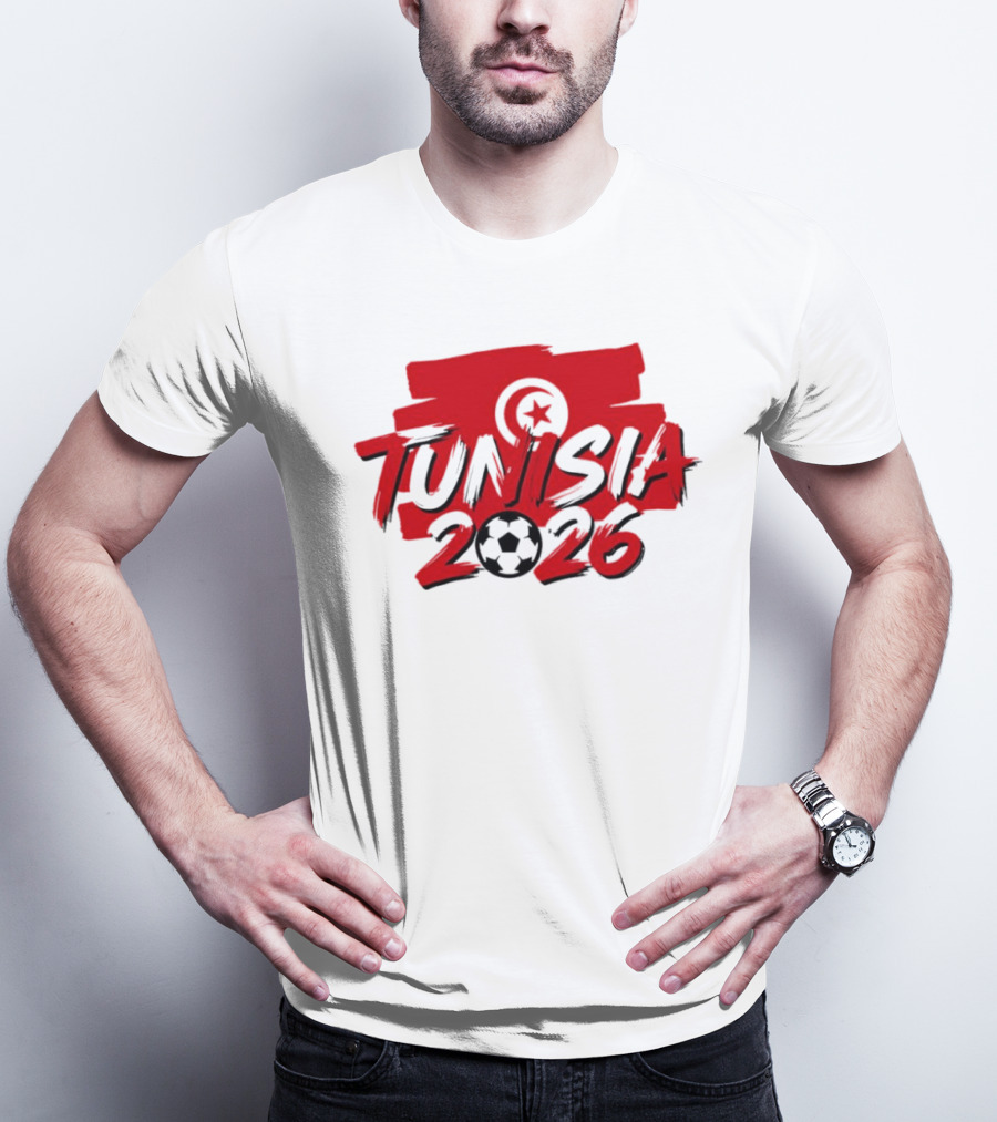 Tunisia 2026 World Cup Soccer Star And Crescent T-Shirt