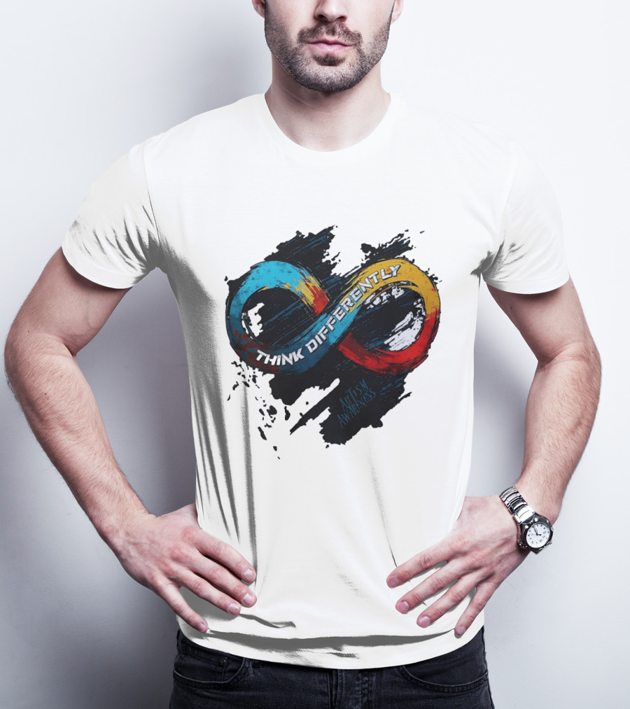 Think Differently Infinity Symbol Autism Awareness T-Shirt