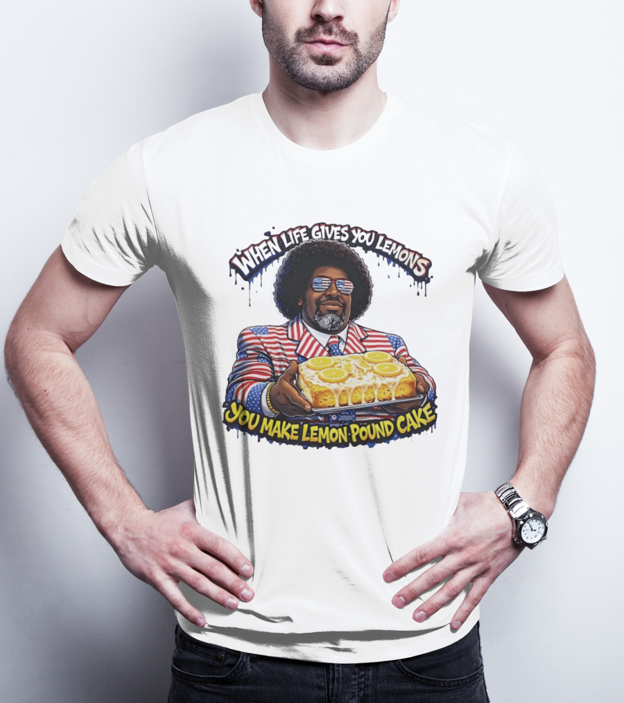 When Life Gives You Lemons You Make Lemon Pound Cake Patriotic Suit And Sunglasses T-Shirt