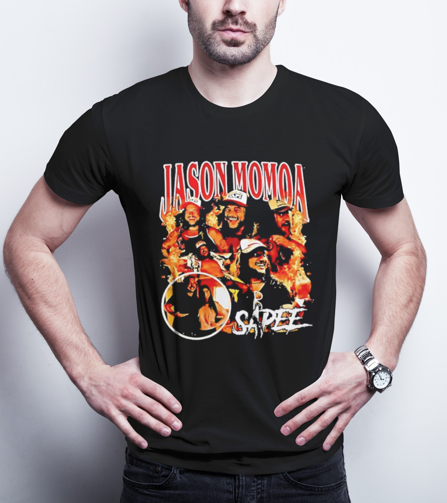 Jason Momoa Sapee Blazing Fire Faces T-Shirt