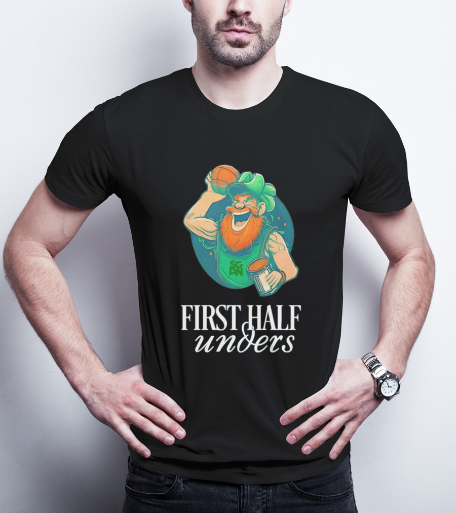 Leprechaun First Half Unders Basketball Beer T-Shirt