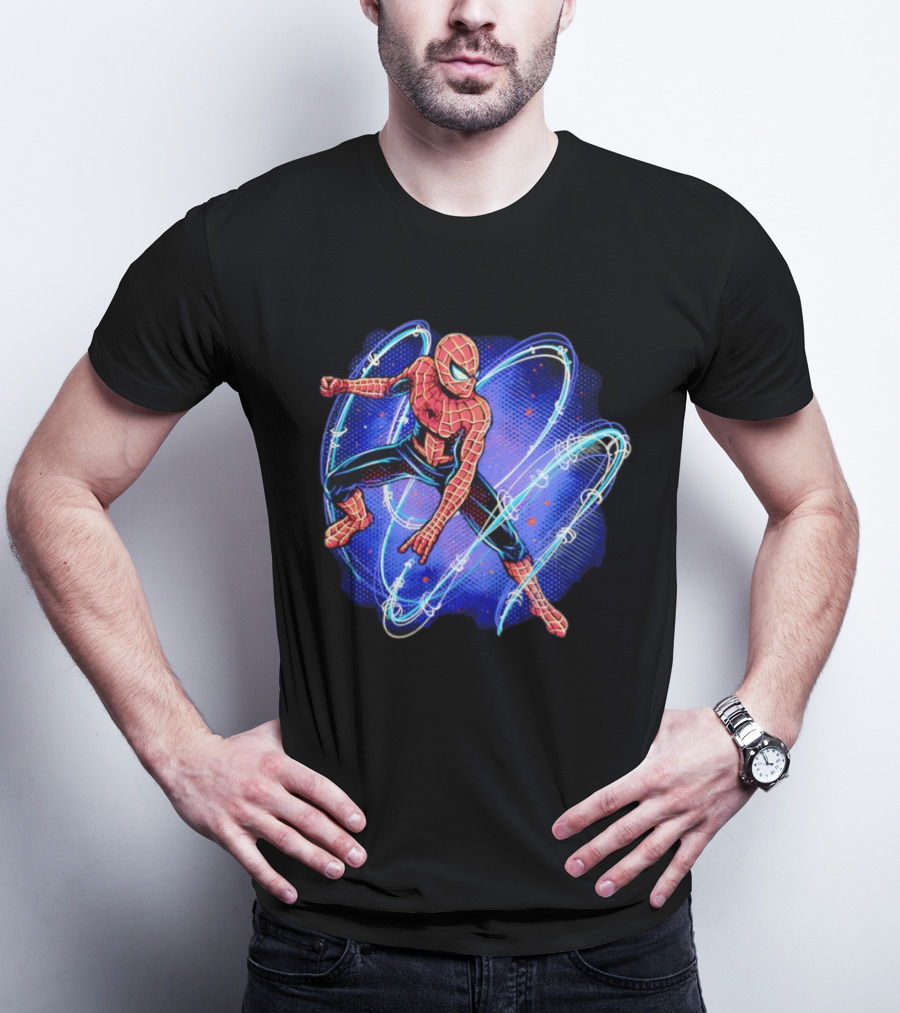 Spider Man Marvel Hero With Magnetic Field Lines And Maximum Spider Senses T-Shirt