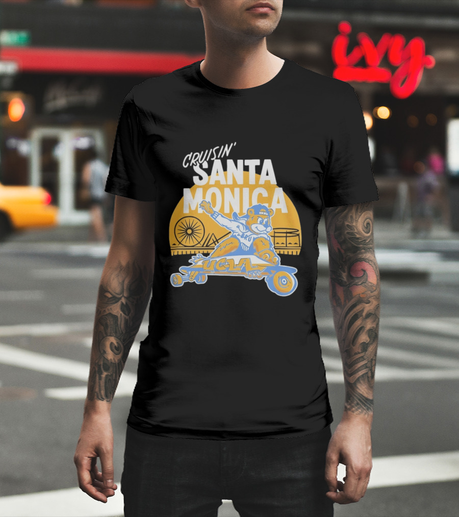 Cruisin' Santa Monica UCLA Bruins Skateboarding Bear T-Shirt