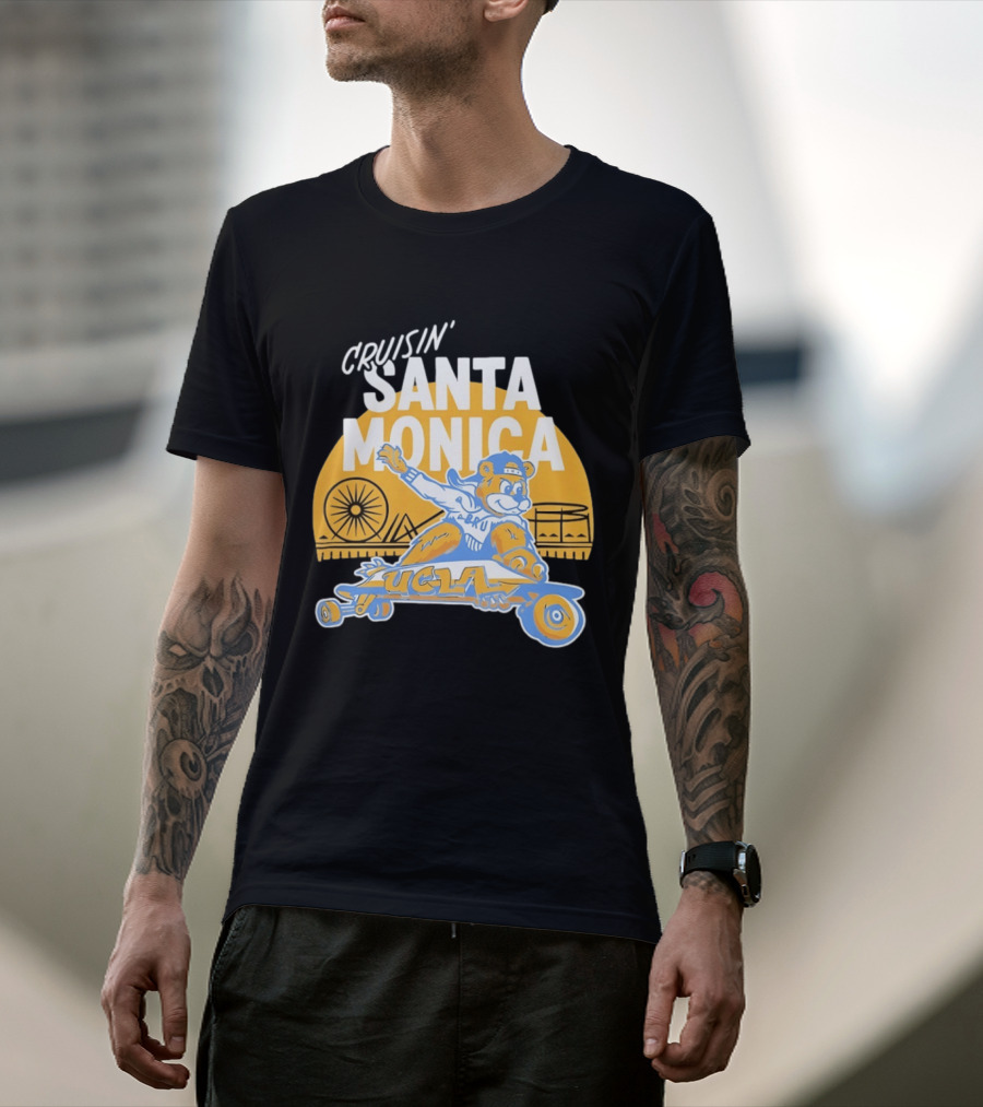 Cruisin' Santa Monica UCLA Bruins Skateboarding Bear T-Shirt