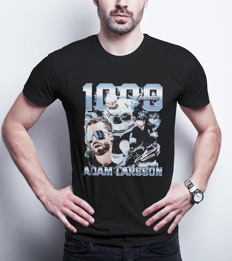 Adam Larsson Seattle 1000 Games Celebration F&B Digitally Printed T-Shirt