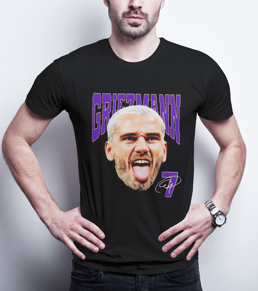 Antoine Griezmann Expression Purple Text Number 7 T-Shirt