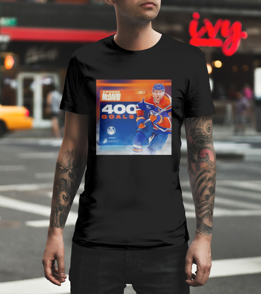 Connor McDavid 400 Goals Edmonton Oilers Legacy Sports Excellence T-Shirt